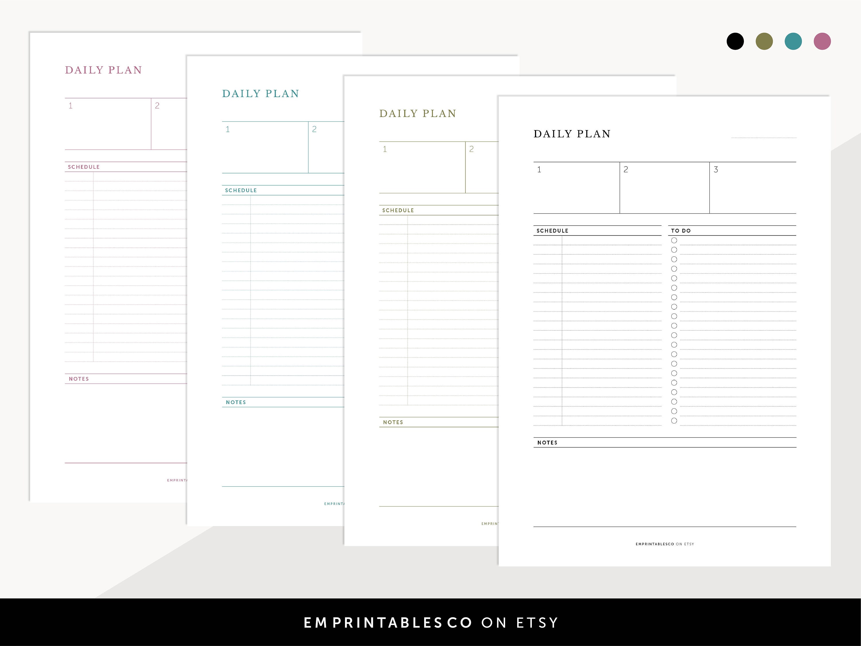 Minimalist Daily Planner, Daily Checklist, Daily Tasks, Daily to Do ...