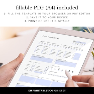 Daily Mood Journal, Mood Tracker, Mental Health Planner, ADHD Daily ...