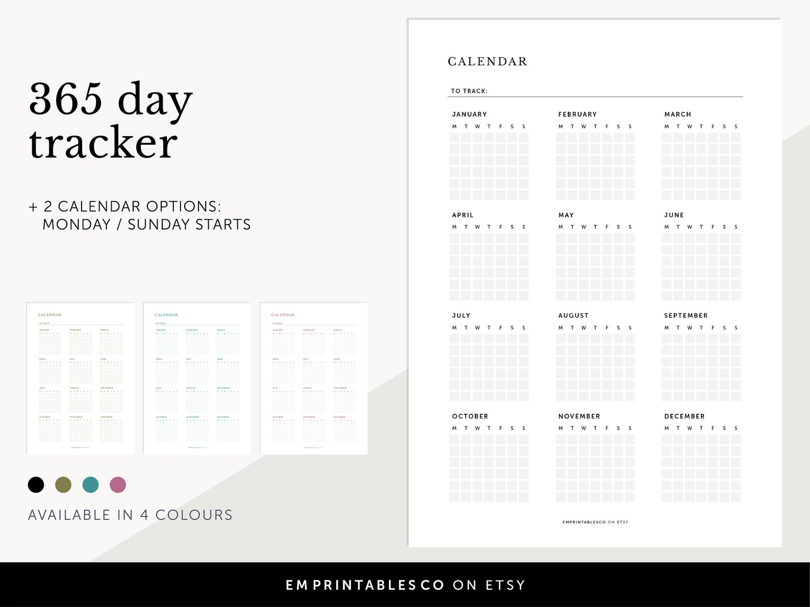 365 Day Habit Tracker, Routine Tracker, Weekly Tracker, Monthly to Do ...