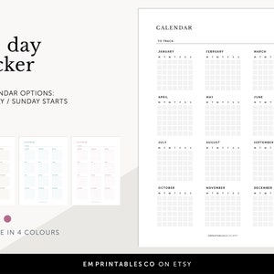 365 Day Habit Tracker, Routine Tracker, Weekly Tracker, Monthly to Do ...