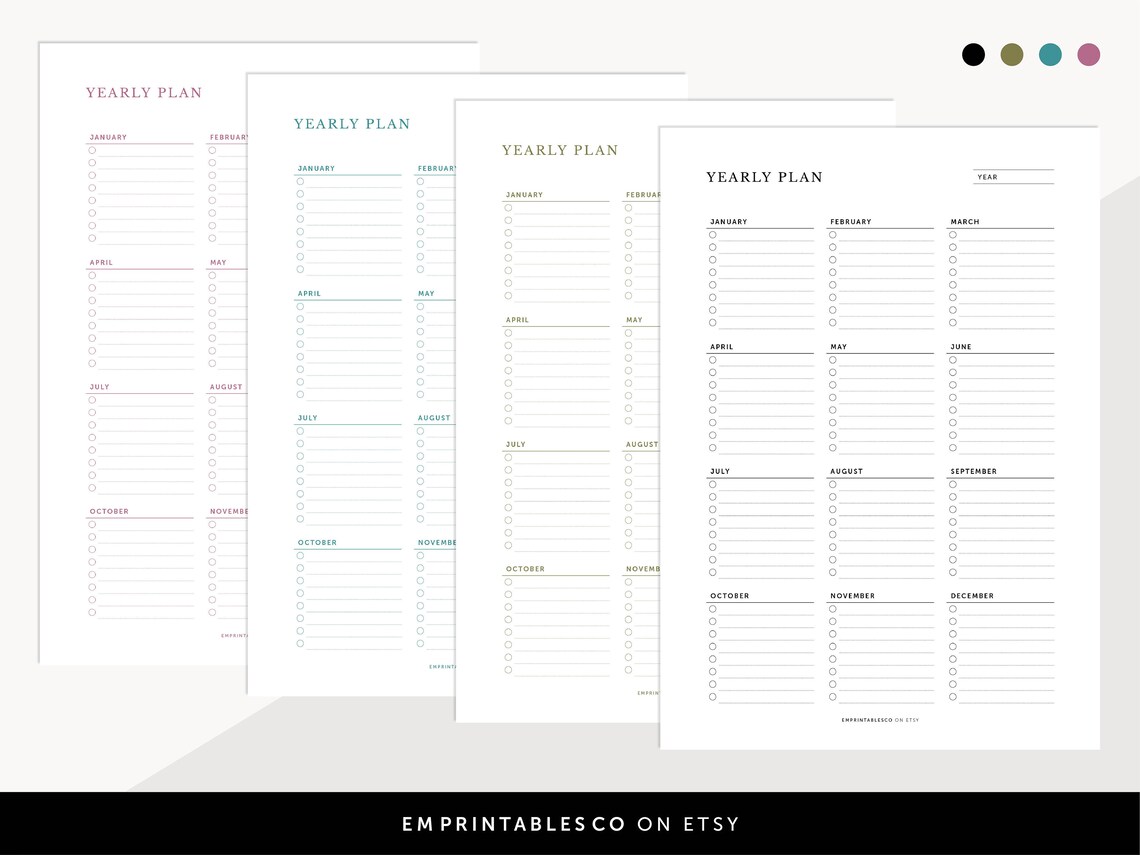 Yearly to Do List, Yearly Checklist, Yearly Tasks, Yearly Goals, Yearly ...