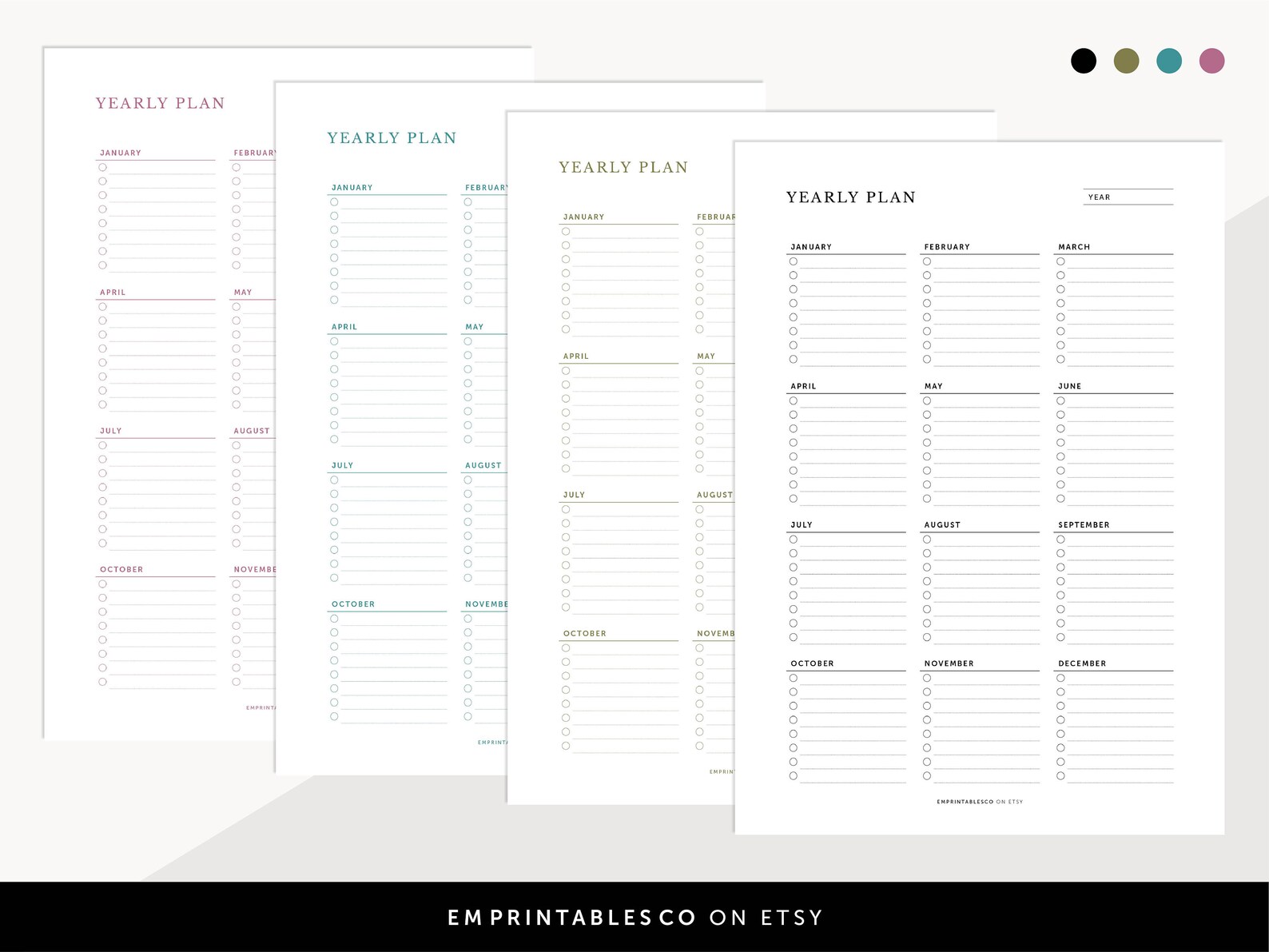 Yearly to Do List, Yearly Checklist, Yearly Tasks, Yearly Goals, Yearly ...
