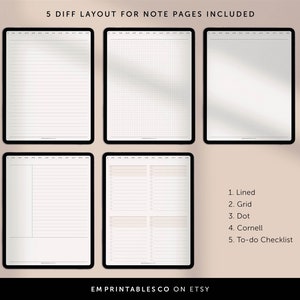 Digital Daily Meeting Notes Template, Digital Monthly Dashboard, Weekly ...