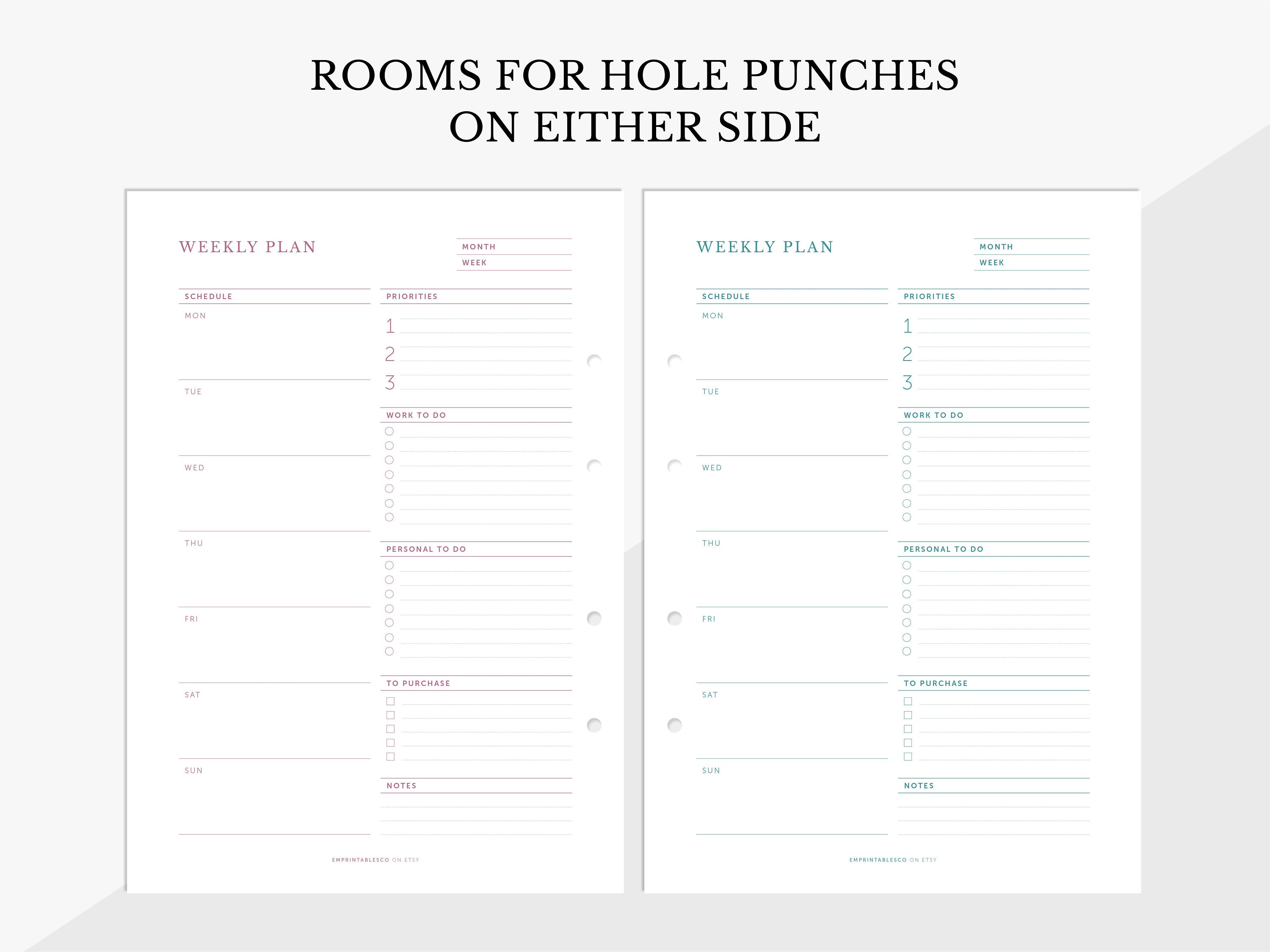 Work From Home Weekly Planner, Printable Organizer, Planner Set ...