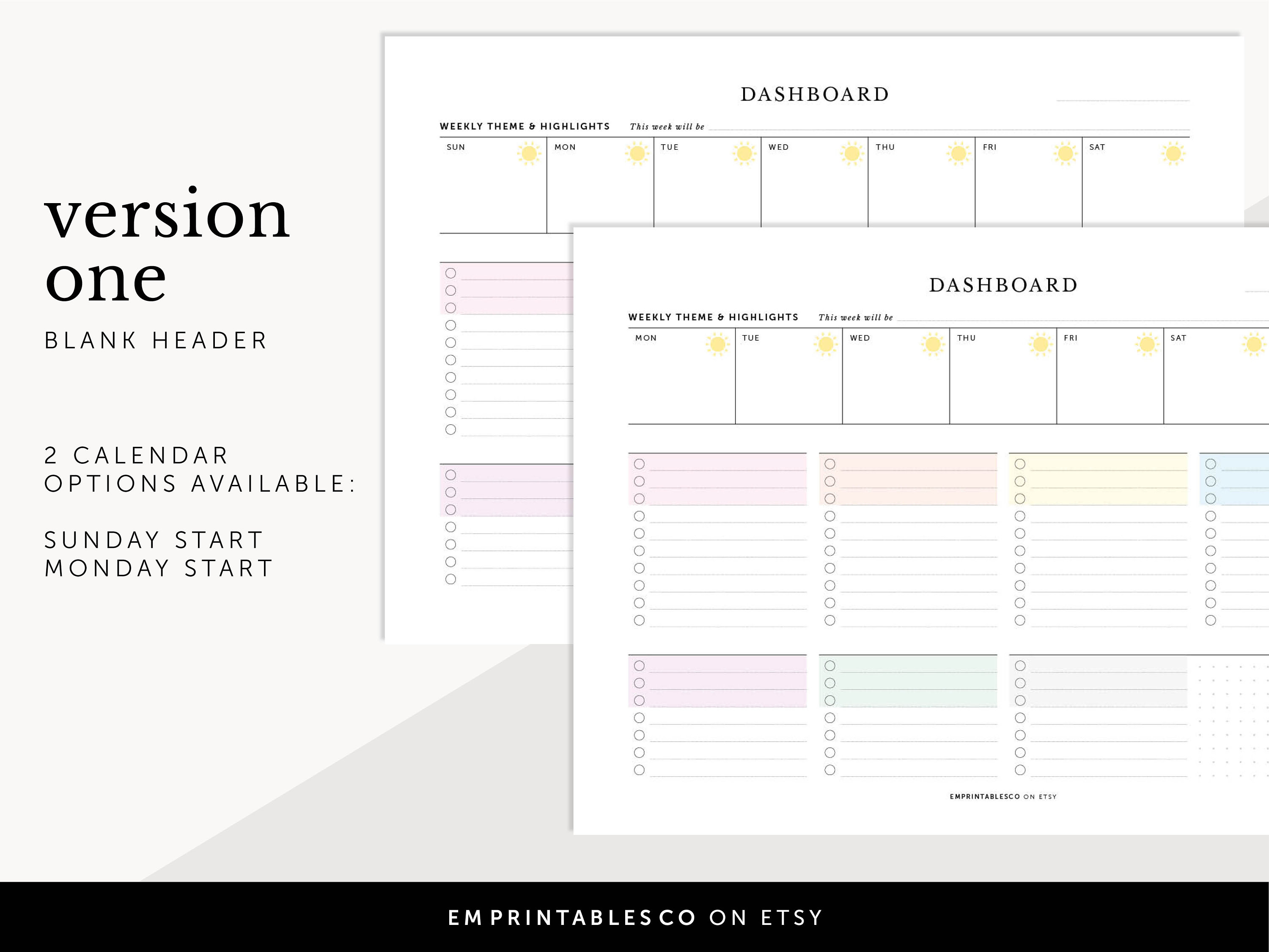 Kids Weekly Dashboard Overview, Fun Weekly Planner, Children Weekly ...