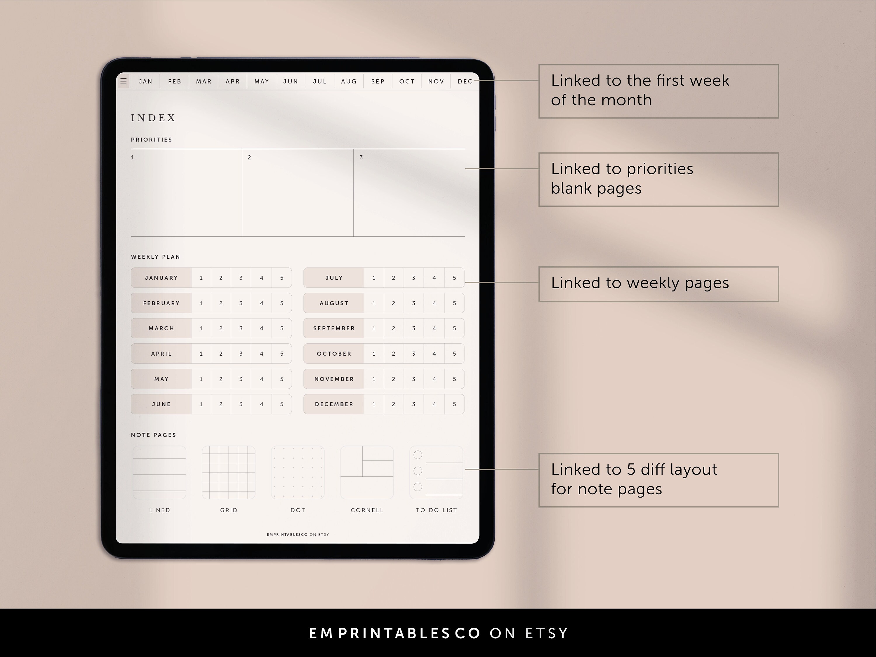 Digital Weekly Planner With Checklist, Weekly Schedule With to Do List ...