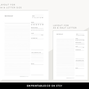 Daily Journal, Daily Diary, 7-day Daily Notes, Daily Mood Tracker ...