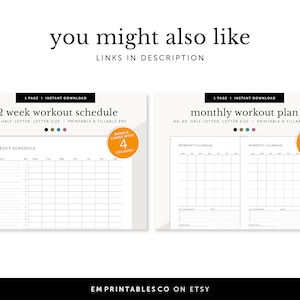 12-week Workout Planner, Fitness Schedule, 3-month Fitness Planner ...