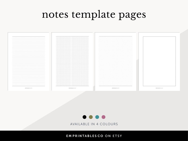 Lined Notes Template, Dot Grid Paper, Grid Notepad, Blank Notes ...