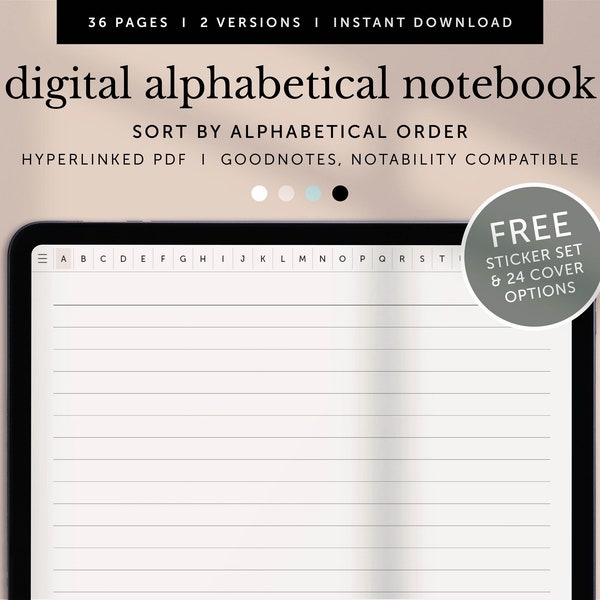 Alphabetical Notebook With Tabs - Etsy UK