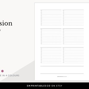 Blank Notes Template With Checklist, Blank to Do List With Focus Areas ...