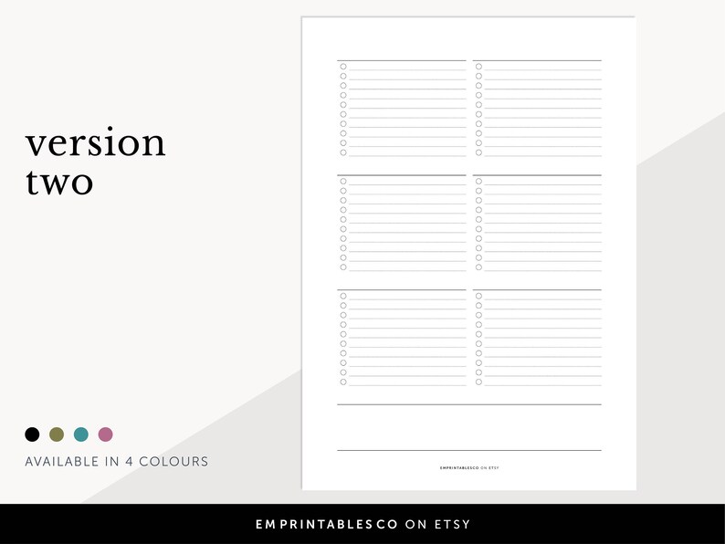 Blank Notes Template With Checklist, Blank to Do List With Focus Areas ...