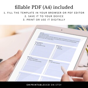 Blank Notes Template With Checklist, Blank to Do List With Focus Areas ...