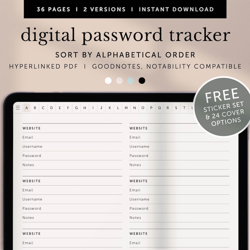 Password Tracker - Etsy