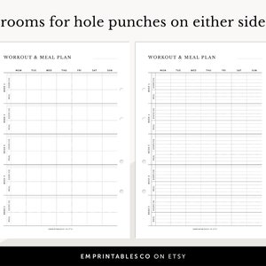 Monthly Workout and Meal Planner, Wellness Planner, Monthly Fitness and ...