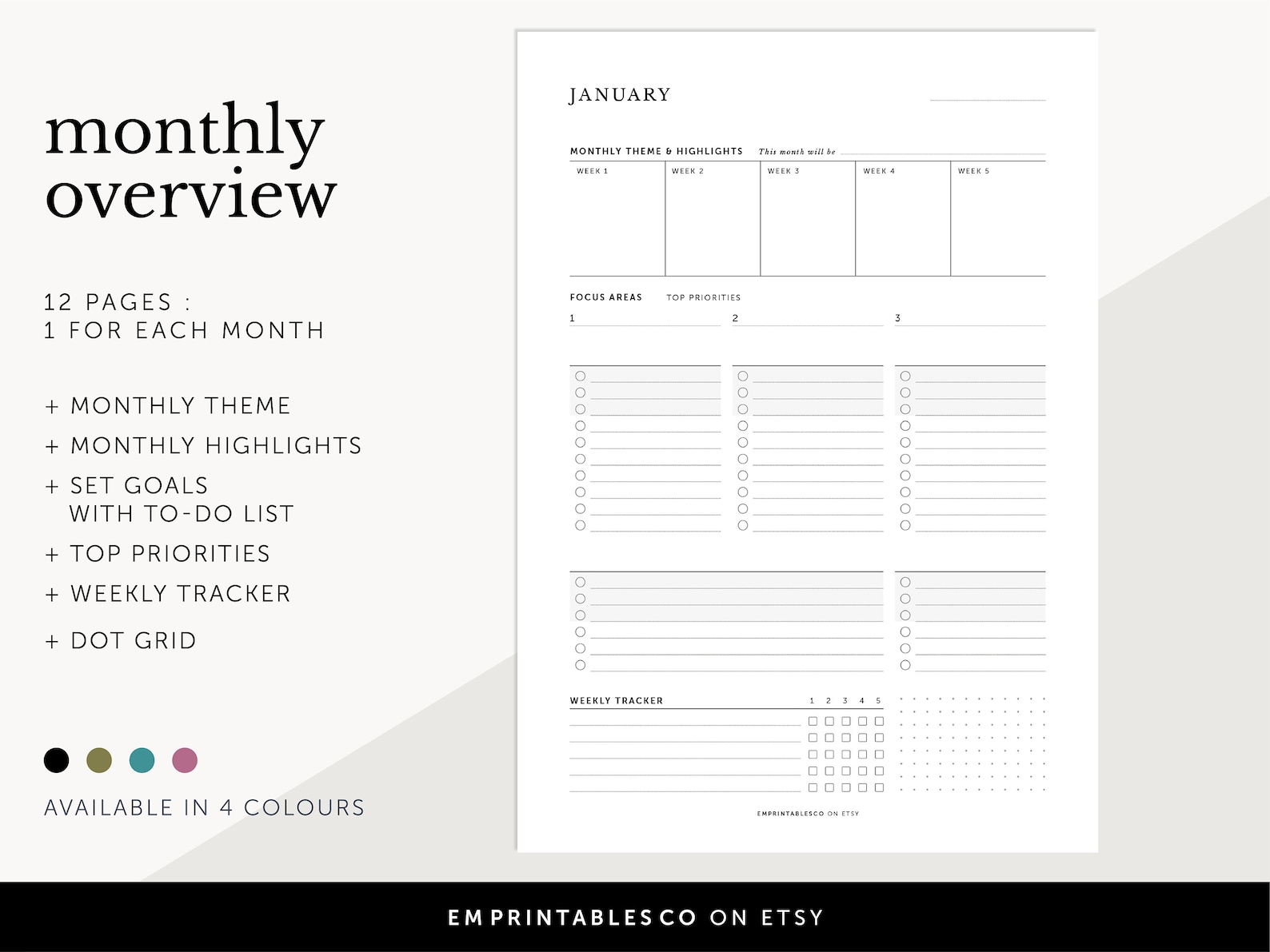 Monthly Dashboard Portrait, Monthly Highlights, Monthly Overview ...