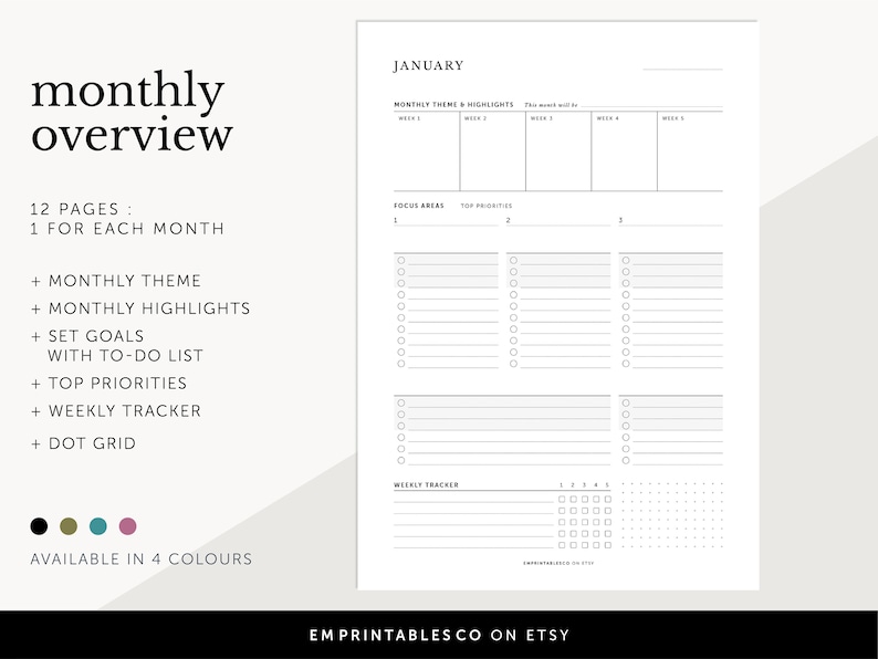 Monthly Dashboard Portrait, Monthly Highlights, Monthly Overview ...