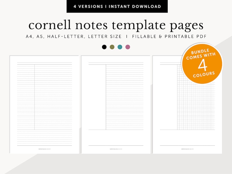 Cornell Notes Template, Notes Pages, Productivity Pages, Project Notes ...