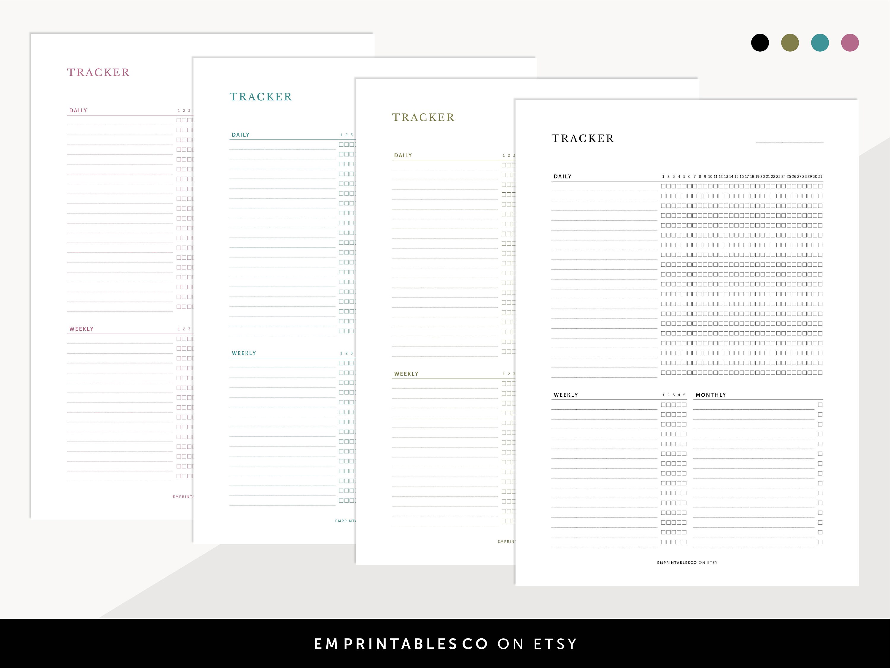 Daily Weekly Monthly Goal Tracker, Monthly Habit Tracker, Routine ...