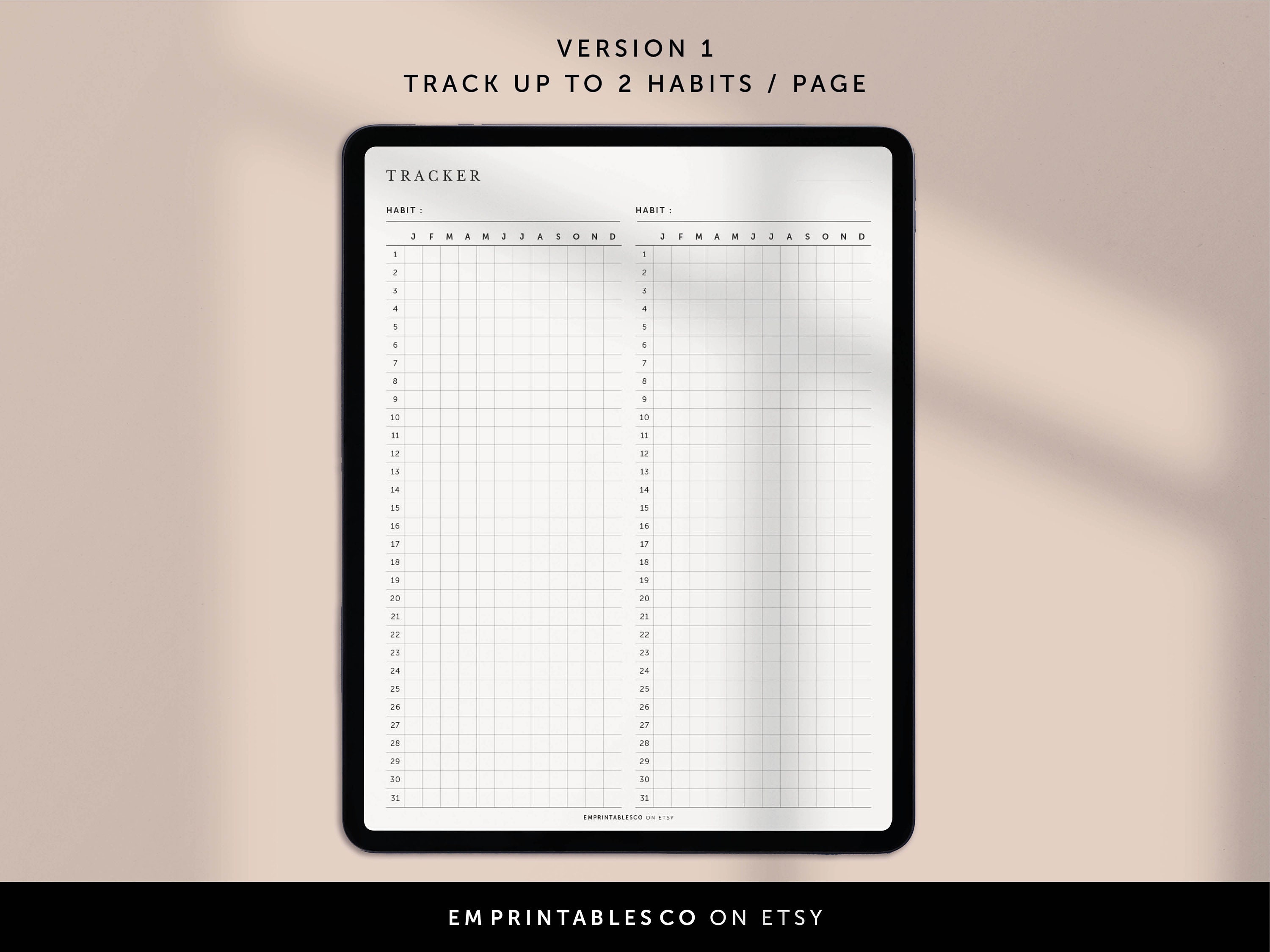 Digital Yearly Habit Tracker, Digital Annual Routine Checklist, 365-day ...