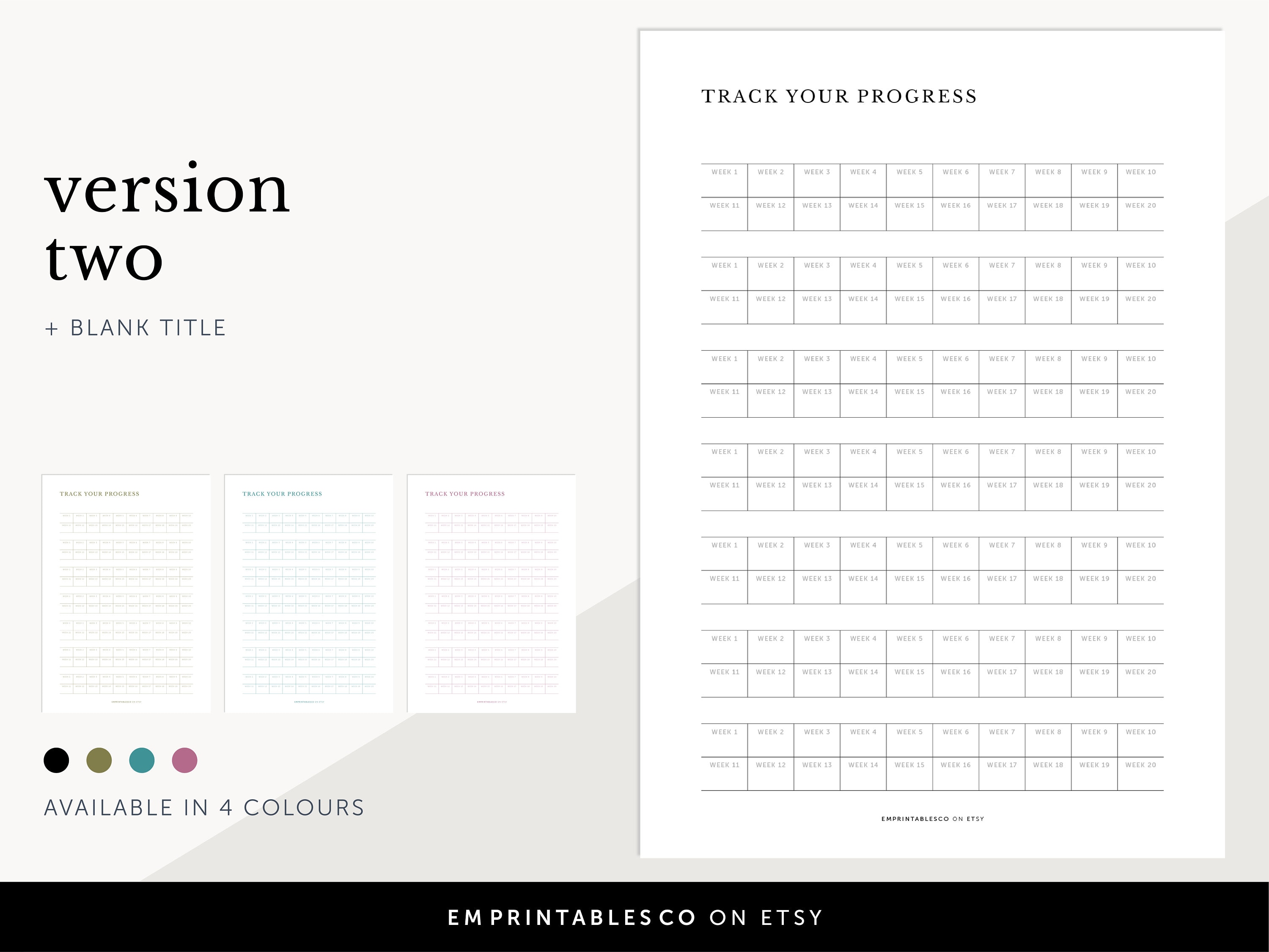 20-week Progress Tracker, Workout Tracker, Fitness Tracker, Weight ...