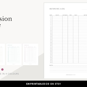 30 Day Running Log, Monthly Running Log, Running Journal, Monthly Run ...