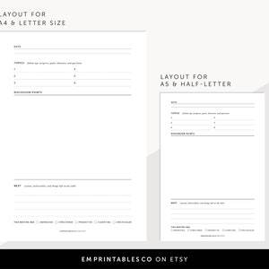 Meeting Agenda Template, Meeting Notes, Project Notes, Meeting Minutes ...