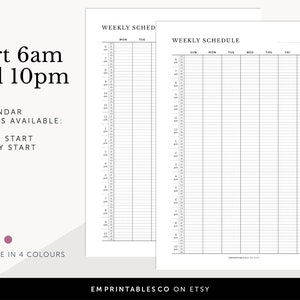 Hourly Weekly Schedule With 15 Minutes Interval, Meeting Tracker ...