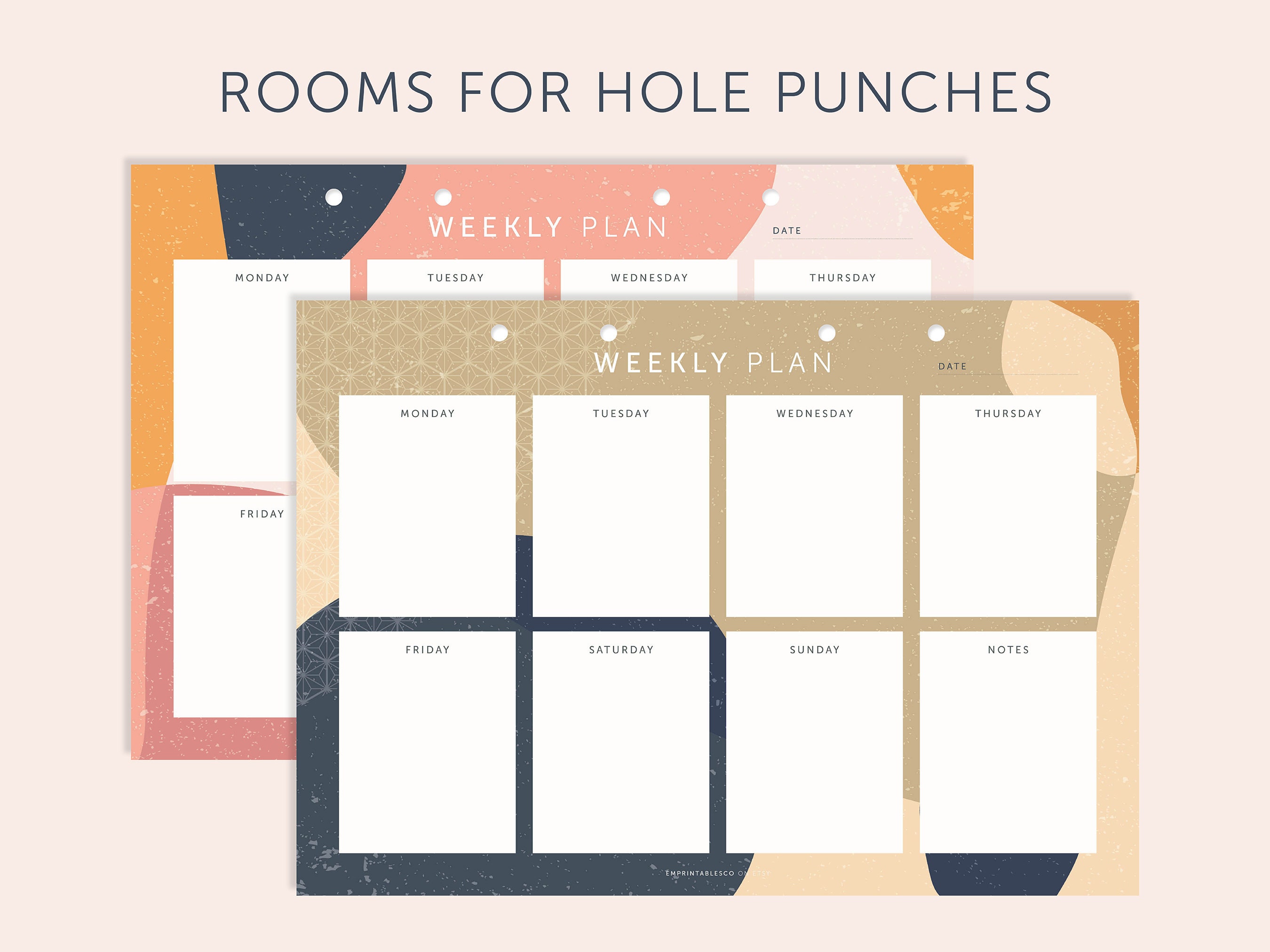 Graphic Pattern Weekly Planner, Printable & Digital Planner, Planner ...