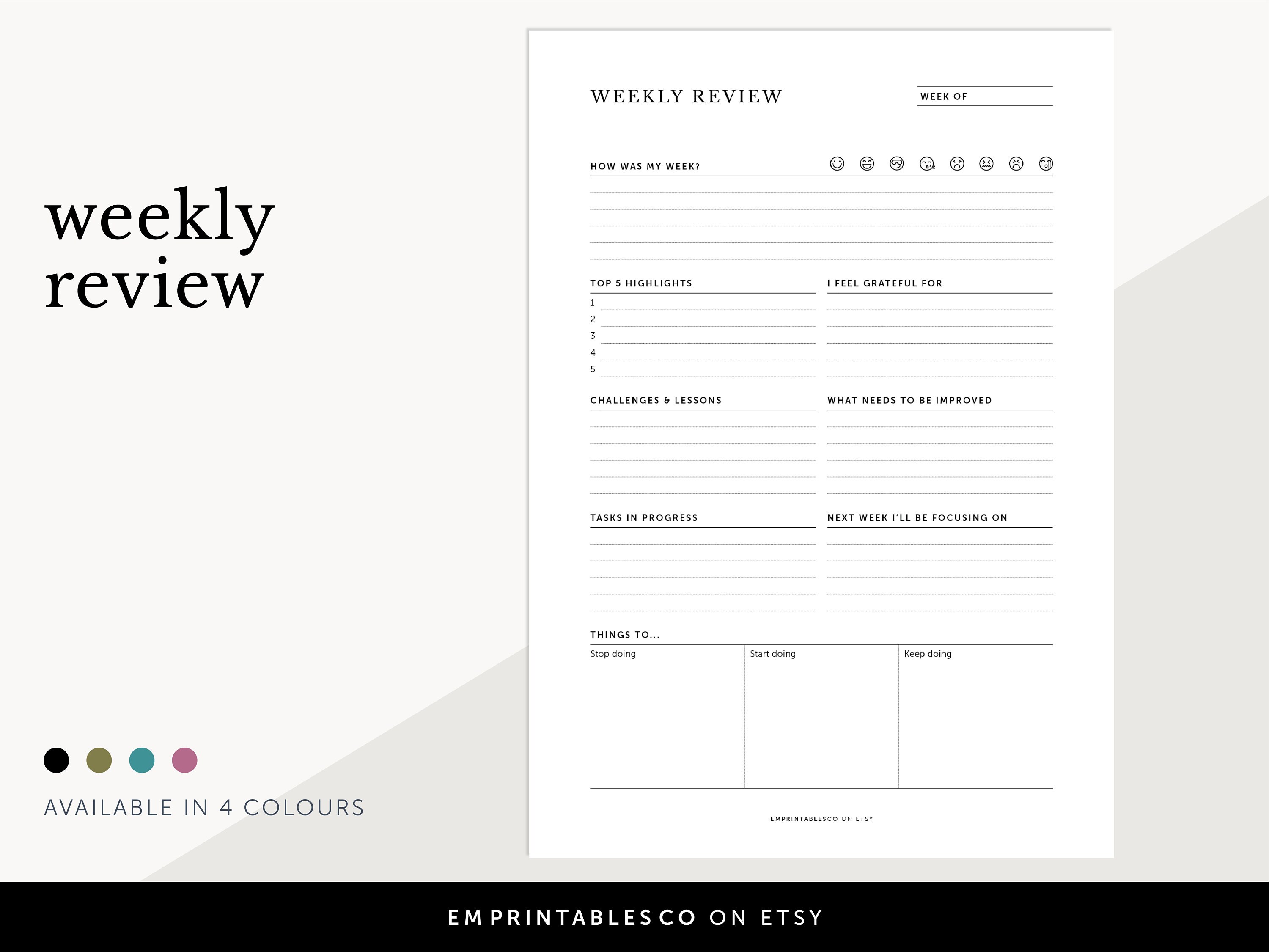 Daily Weekly Monthly Review, Weekly Review, Daily Reflections, Monthly ...