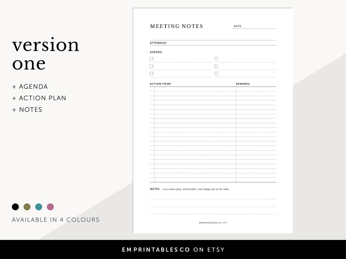 Meeting Agenda Template, Action Plan, Meeting Notes, Meeting Discussion ...