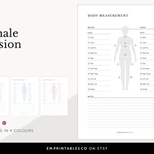 Body Measurement Tracker, Printable Measurement Log, Weight Tracker ...