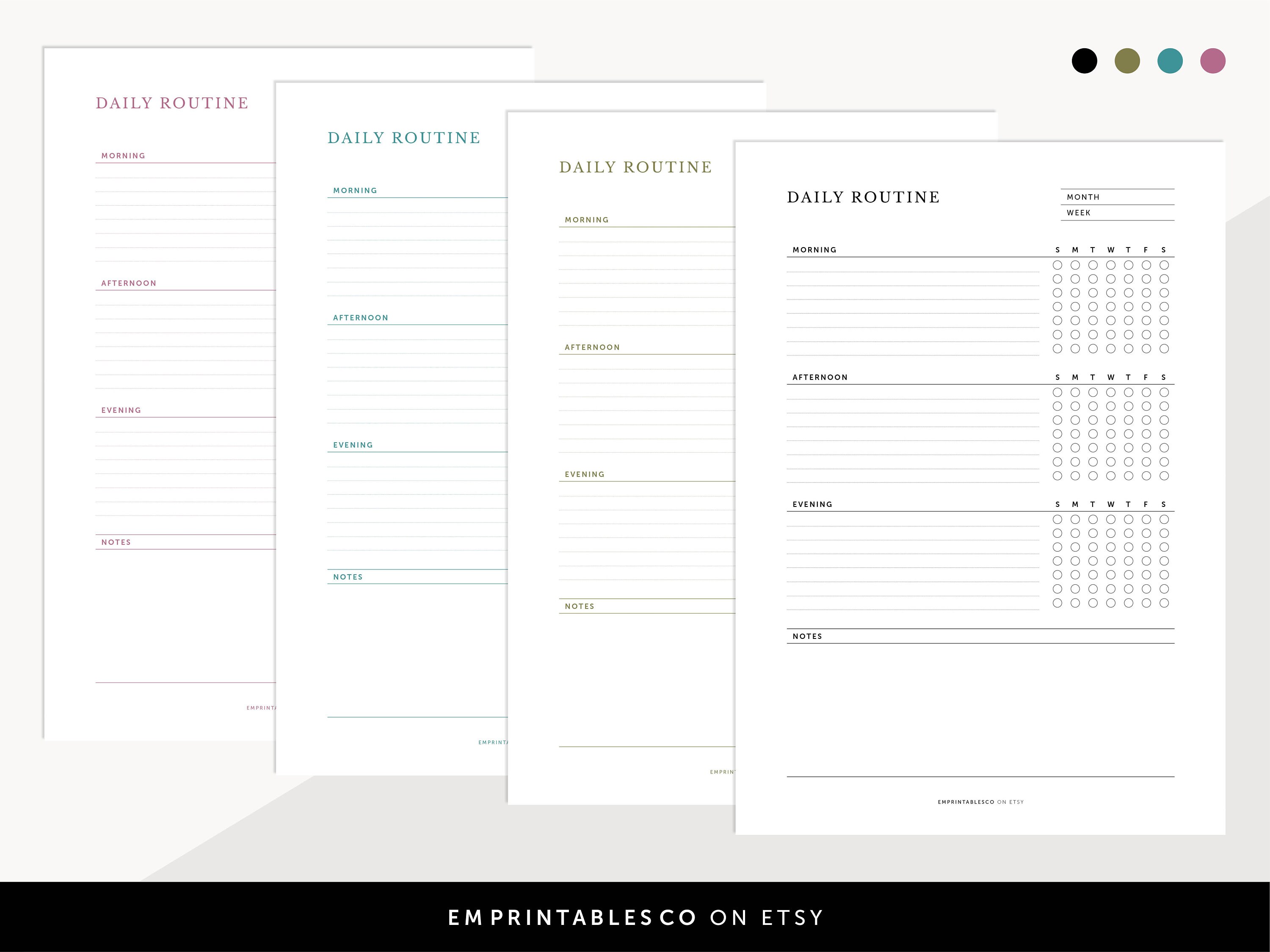 Daily Routine Planner, Daily Habit Tracker, Routine Checklist, to Do ...