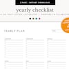 Yearly to Do List, Yearly Tasks, Yearly Planner, Annual Planner ...