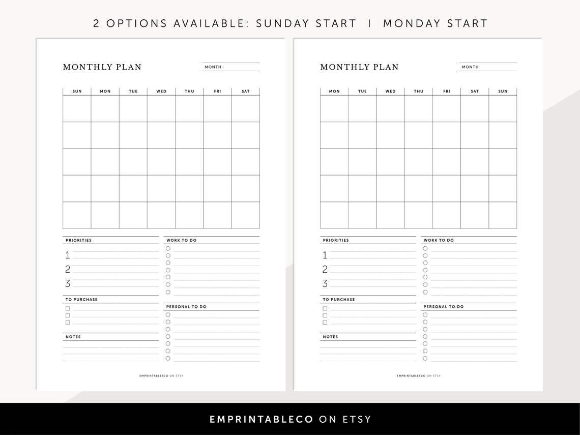 Work From Home Weekly Planner, Printable Organizer, Planner Set ...