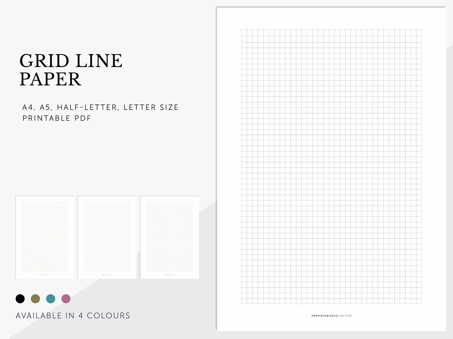 Grid Paper Printable, Squared Paper, Graph Paper, Printable Planner ...