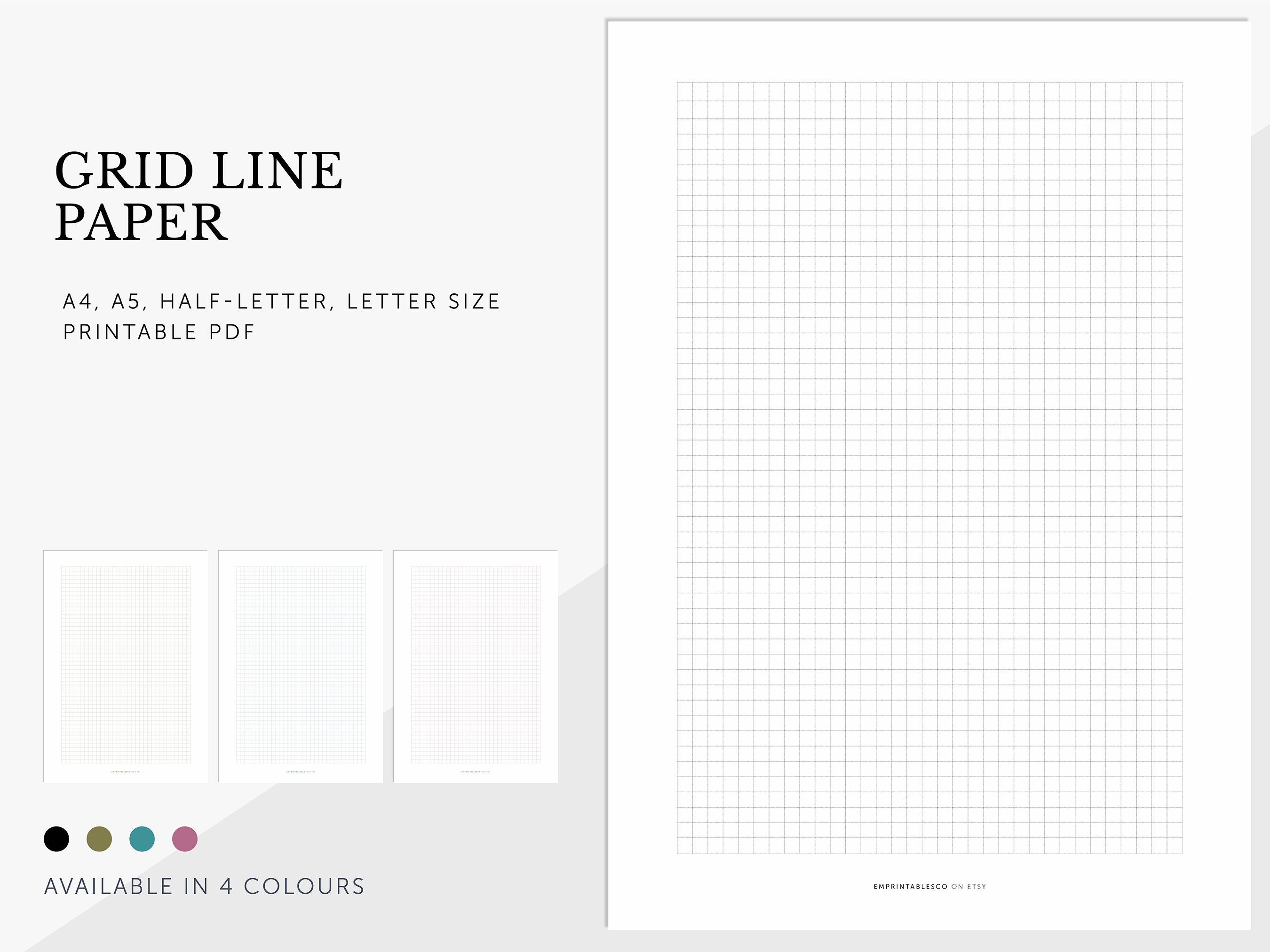 Grid Paper Printable, Squared Paper, Graph Paper, Printable Planner ...