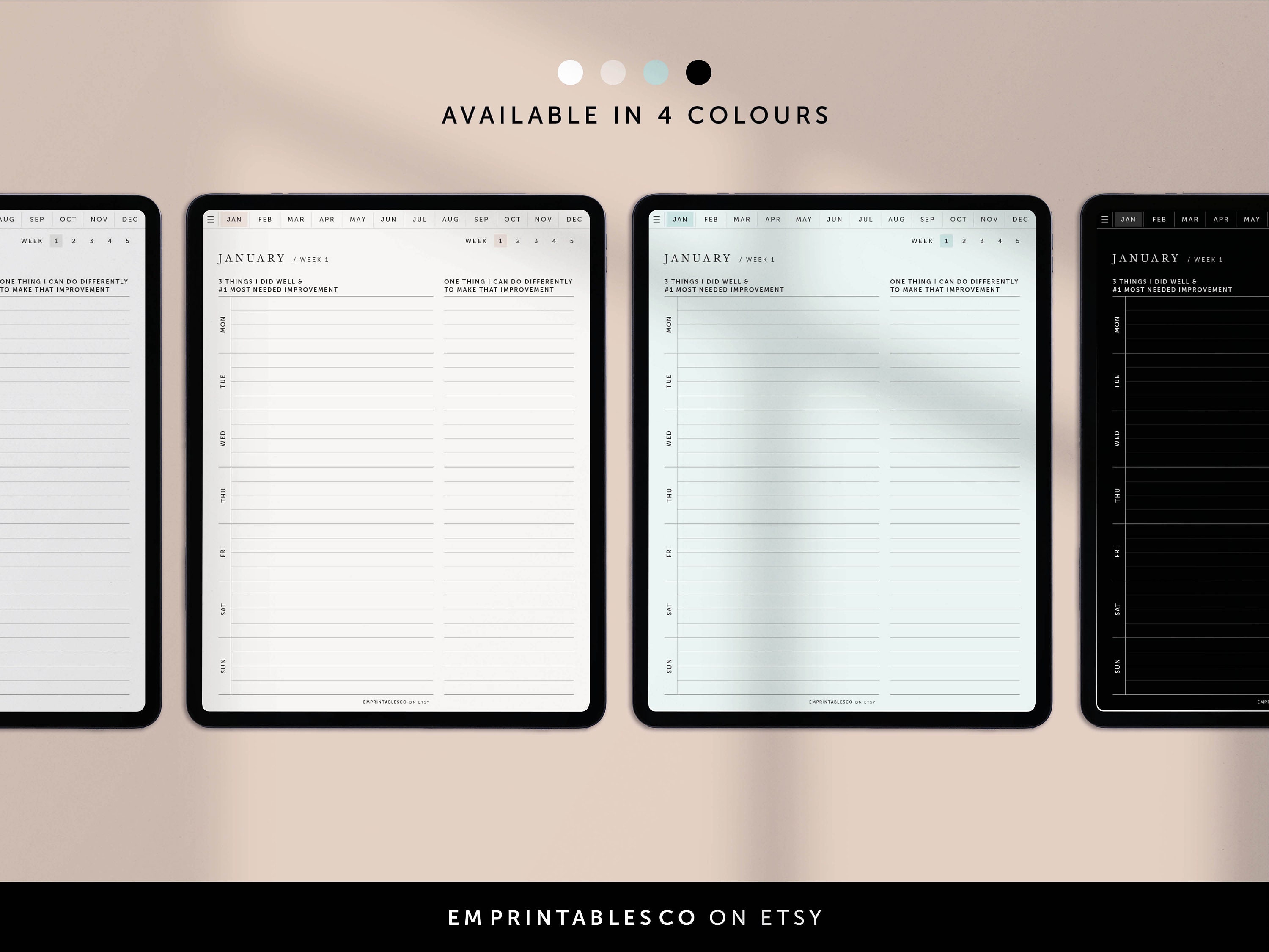 Digital Weekly Accomplishment Tracker, Daily Progress Log, Milestone ...