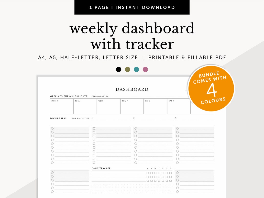 Project Overview, Weekly Dashboard Overview, Habit Tracker, Project ...