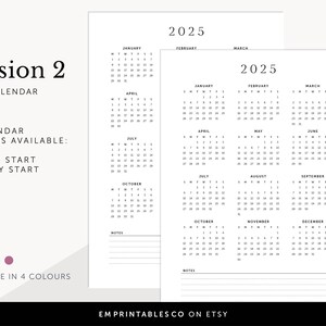2025 Calendar With Notes, 2025 Wall Calendar, Important Dates, 2025 ...
