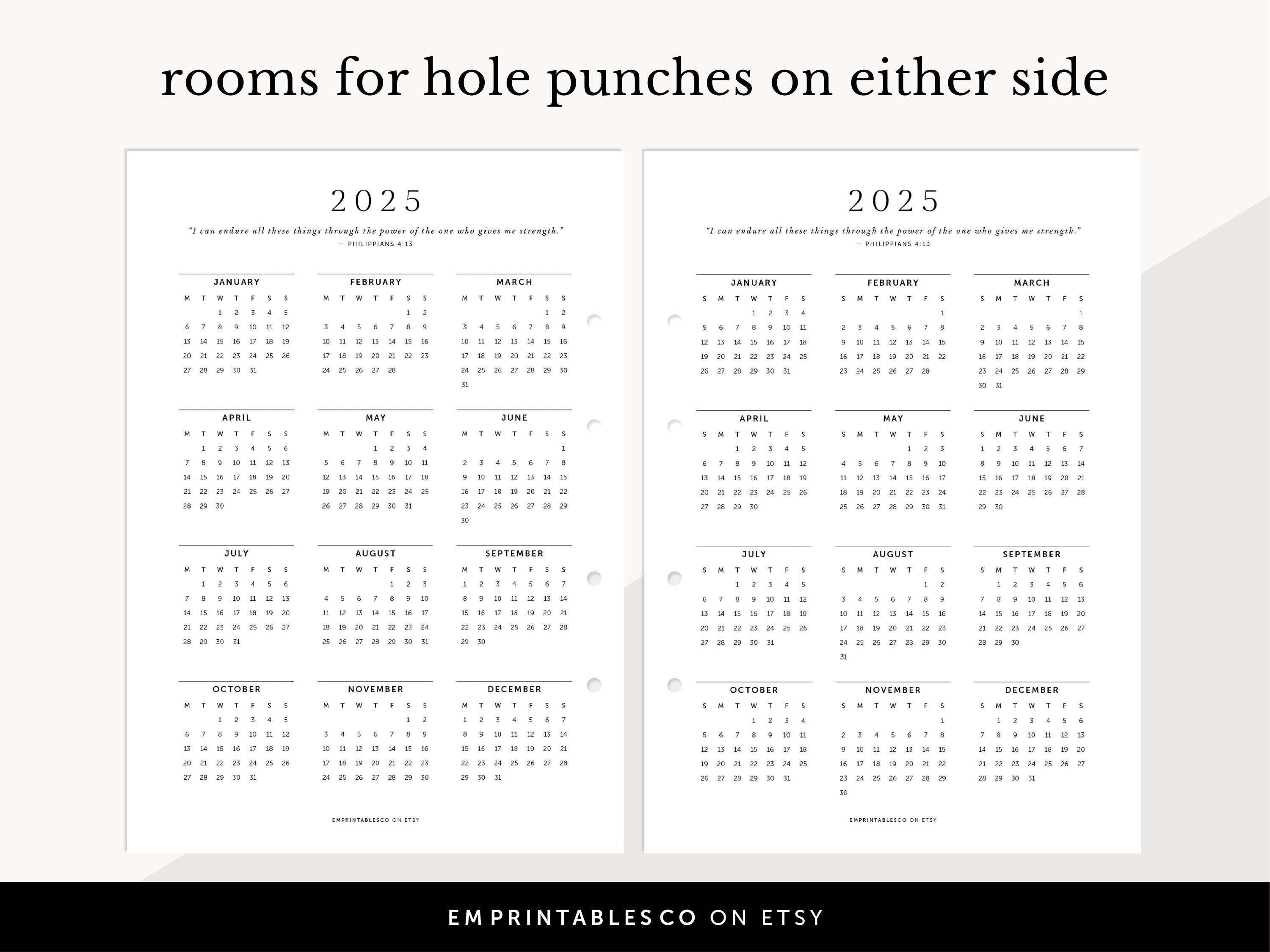 2025 Calendar With Bible Verses, 2025 Christian Calendar, 2025 Faith ...
