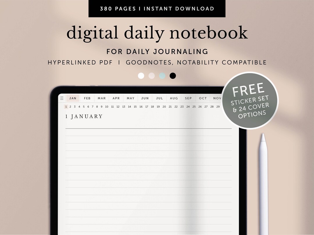 Digital Daily Notes Pages, Daily Notes Template, Digital Daily Notebook ...