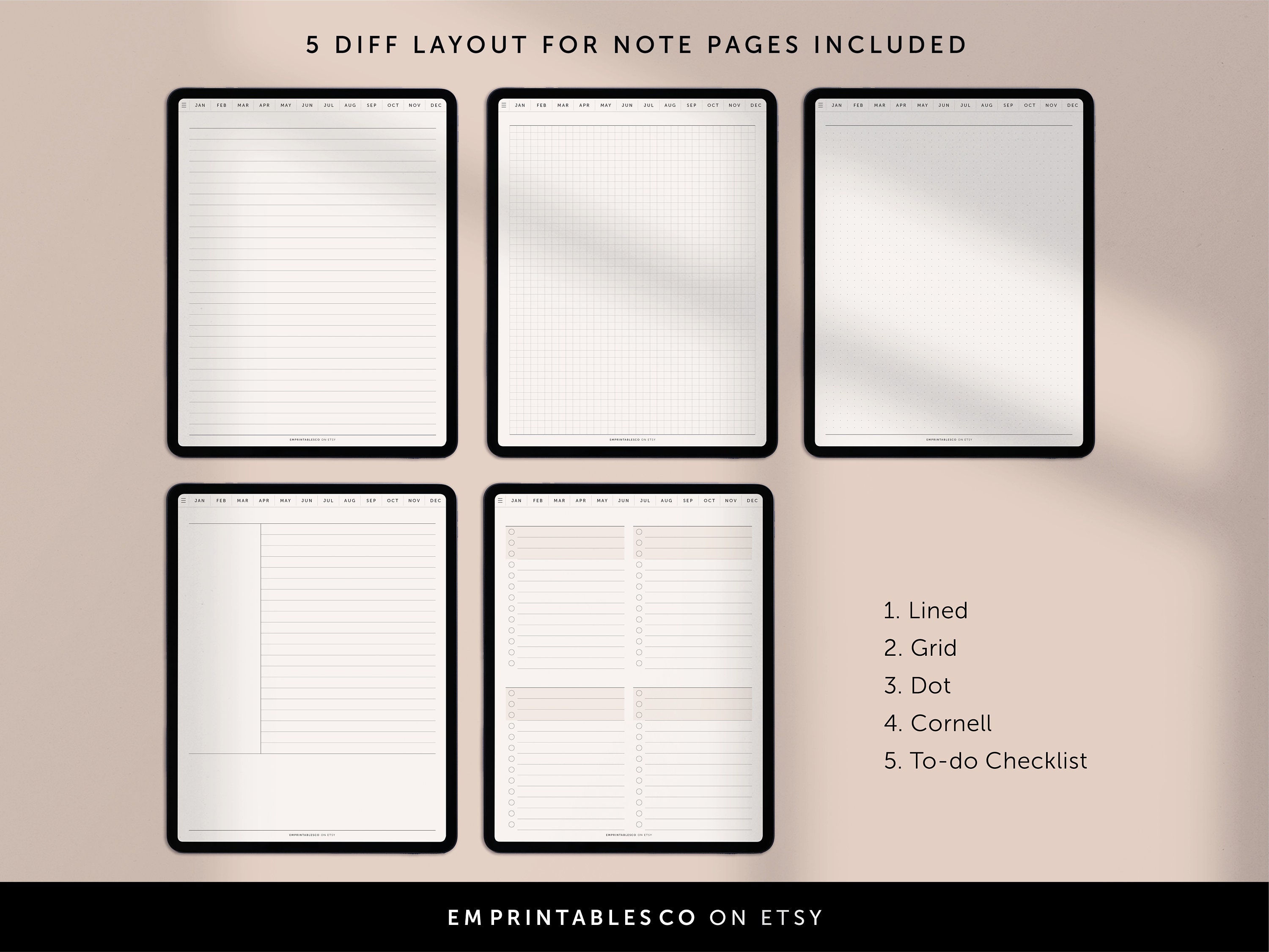 Digital Daily to Do List, Daily Planner, Daily Checklist With Dot Grid ...