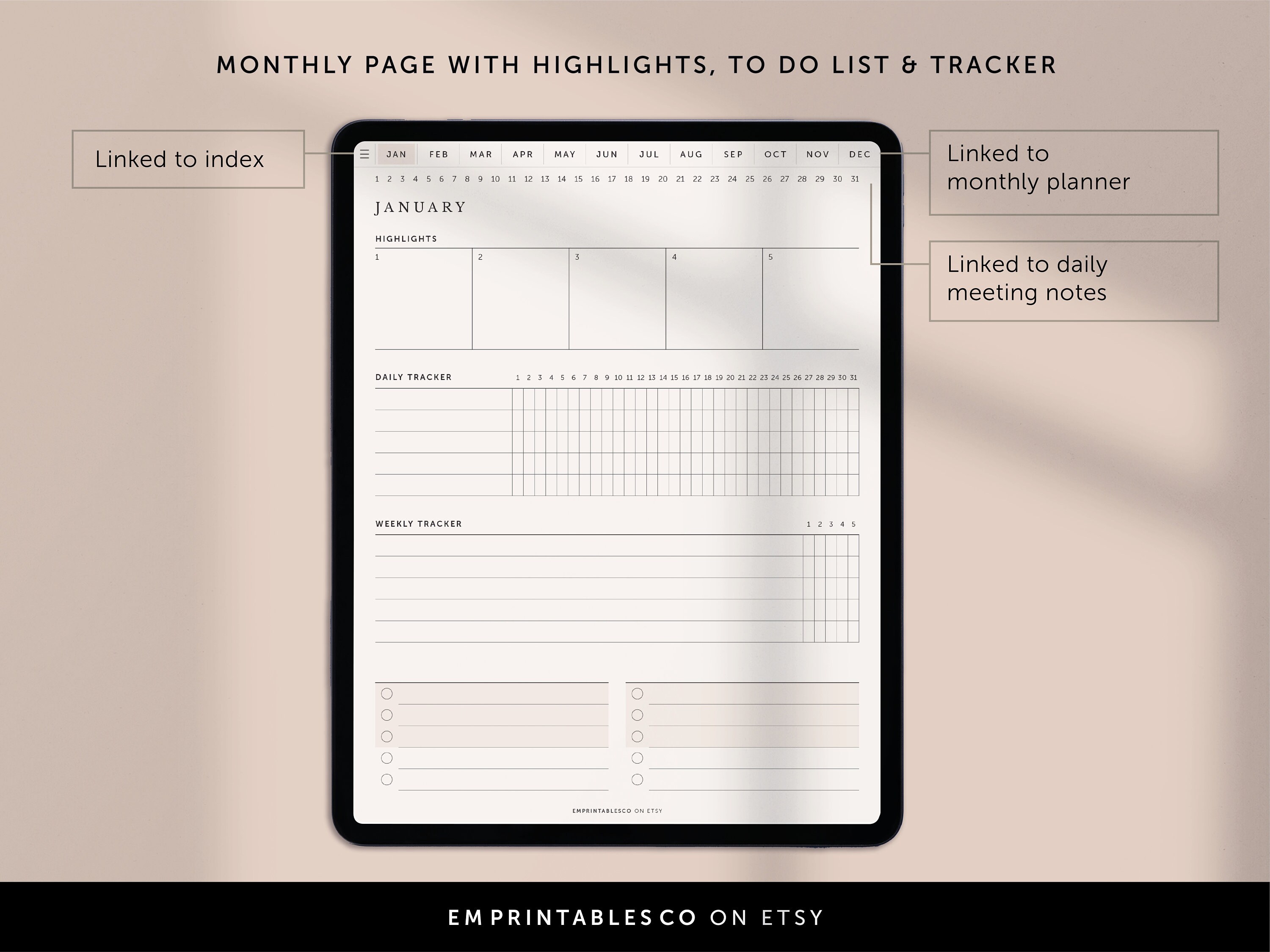 Digital Daily Meeting Notes Template, Daily Weekly Tracker, Work ...