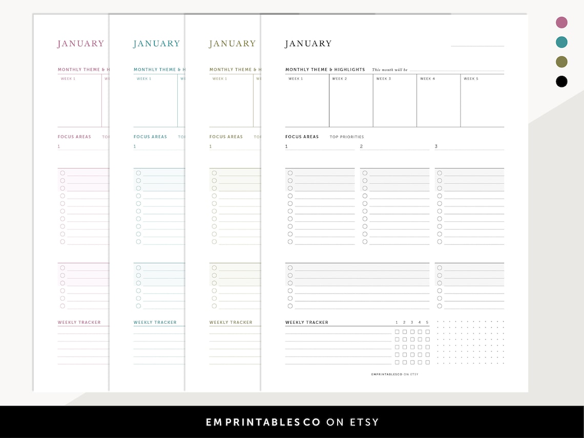 Monthly Dashboard Portrait, Monthly Highlights, Monthly Overview ...