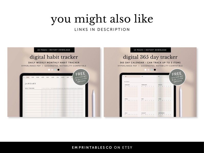Digital Yearly Habit Tracker, Digital Yearly Routine Checklist, 365 Day ...