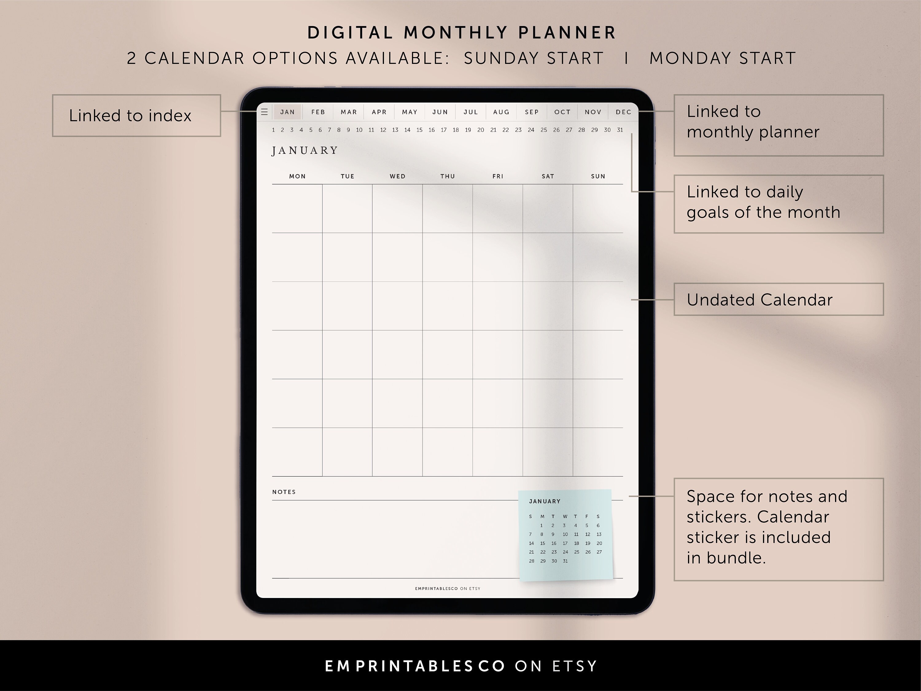 Digital Daily Goal Planner, Daily Goal Tracker, Goal Action Planner ...