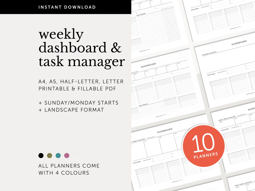 Dashboard Bundle, Project Overview, Productivity Planner, Task Manager ...
