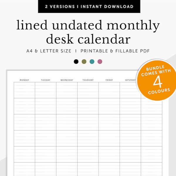 Desk Calendar - Etsy