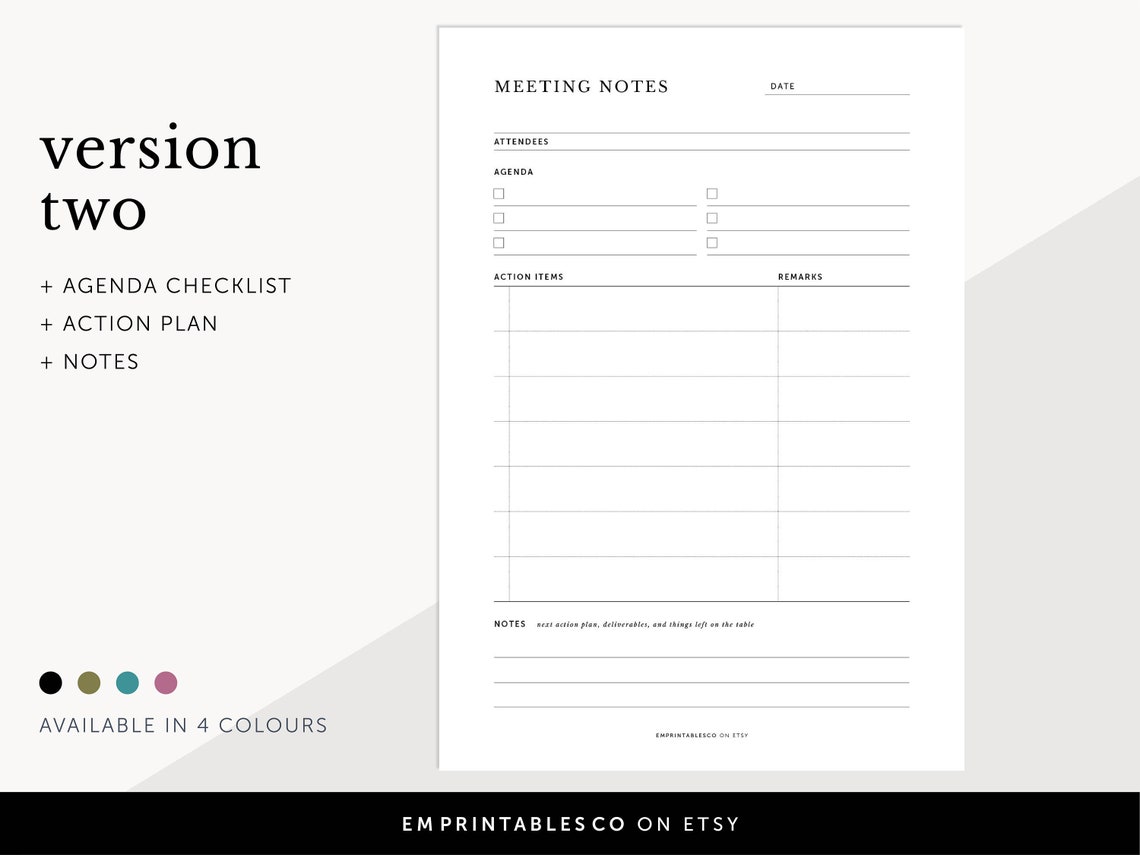 Meeting Agenda Template, Action Plan, Meeting Notes, Meeting Discussion ...